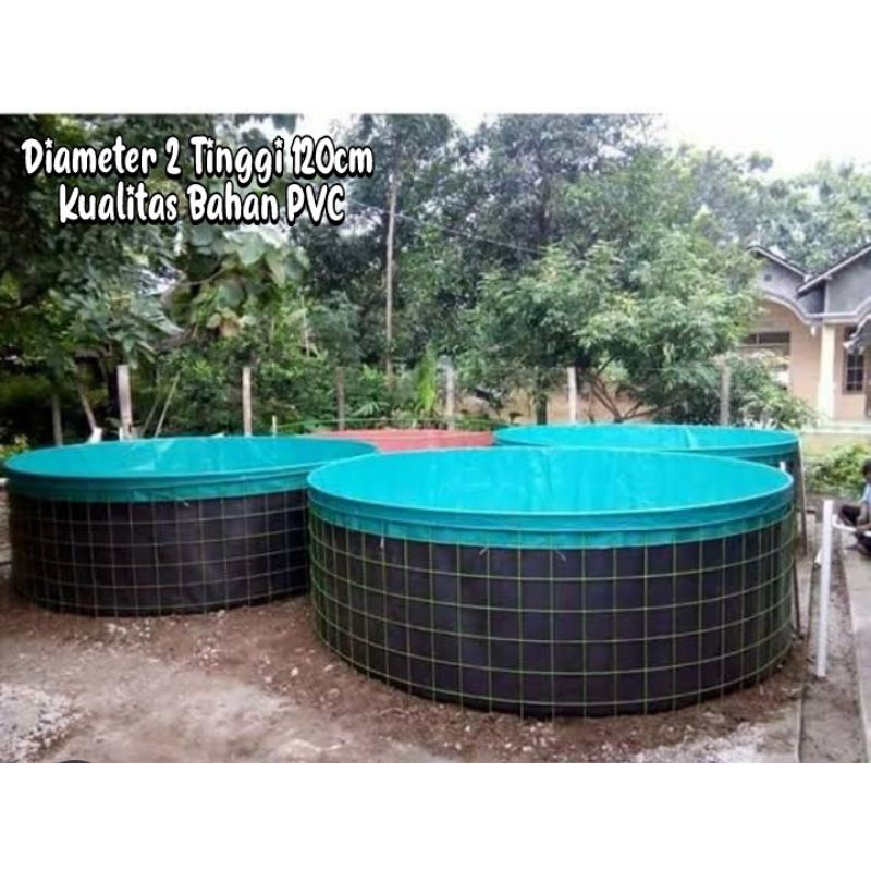 Jual Kolam Terpal Diameter 2 Tinggi 120cm ( Bahan PVC Semikaret ...