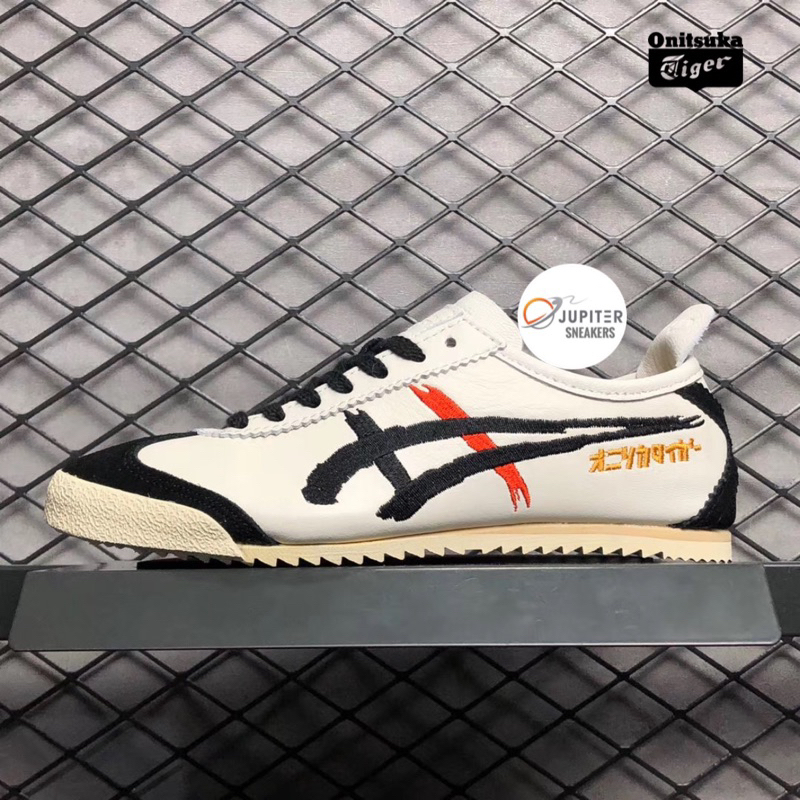 Jual Promo Sepatu# Onitsuka Tiger Leather Deluxe Kabuki Black Red •Free paperbaq dan kaos kaki ...