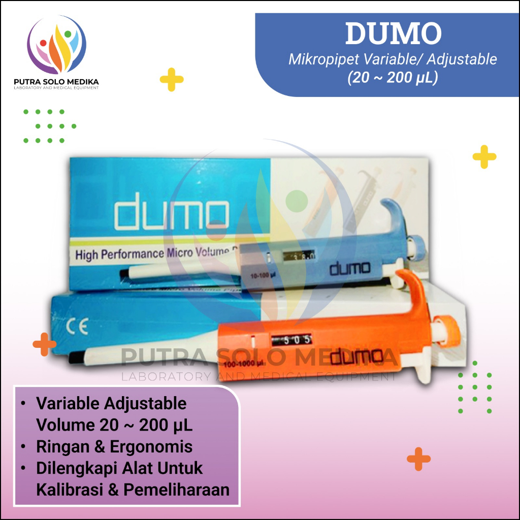 Jual MIKROPIPET VARIABLE / ADJUSTABLE volume 20 ul - 200 ul | DUMO VAFA ...