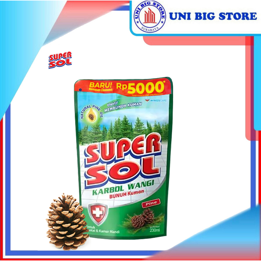 Jual Supersol Karbol Wangi Cemara Pouch 230 ml Super Sol Carbol Pine ...