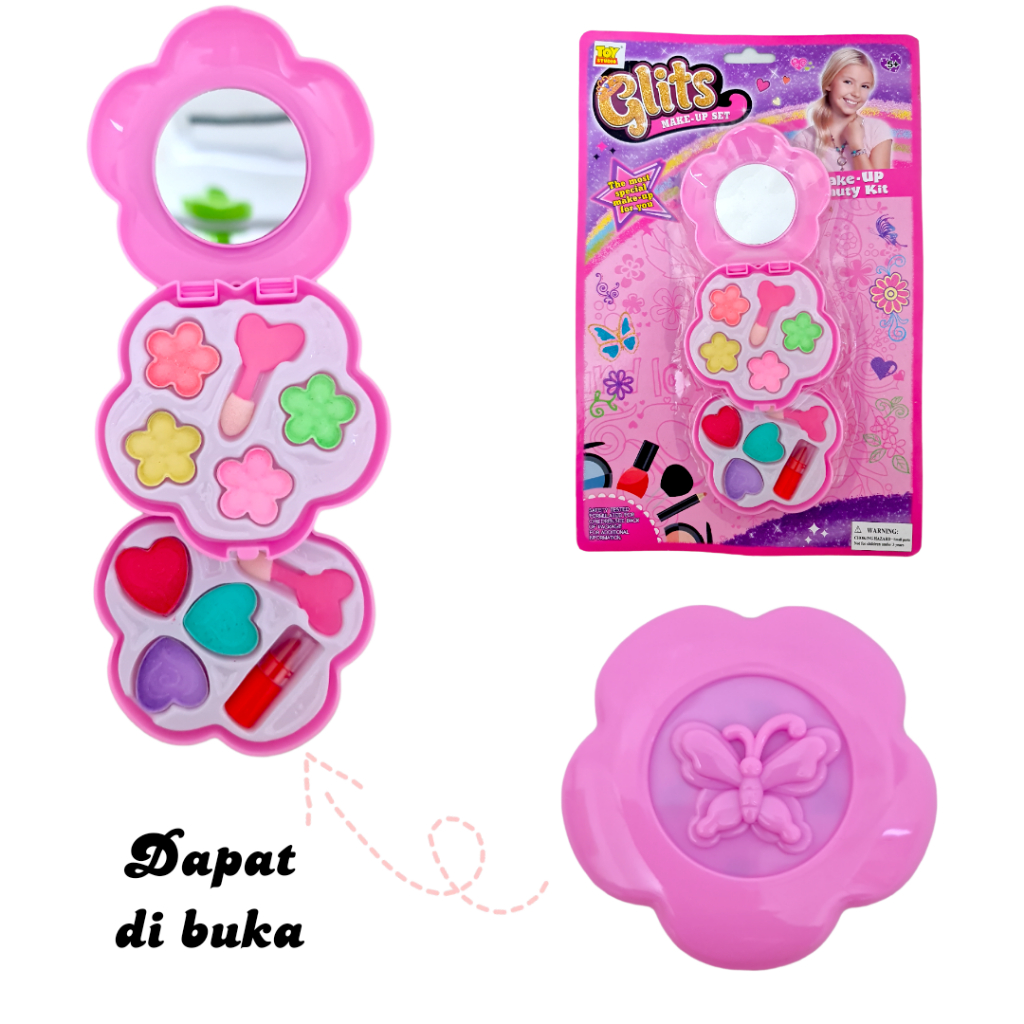 Jual Glits Mainan Make up bunga 2 susun Mainan Kosmetik Anak Perempuan ...