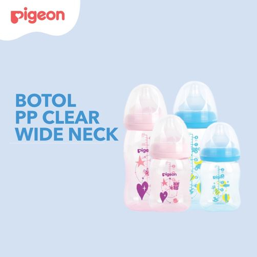 Jual PIGEON Botol Susu PP Clear Wide Neck | Botol Dot Bayi (Tersedia varian ukuran & warna ...