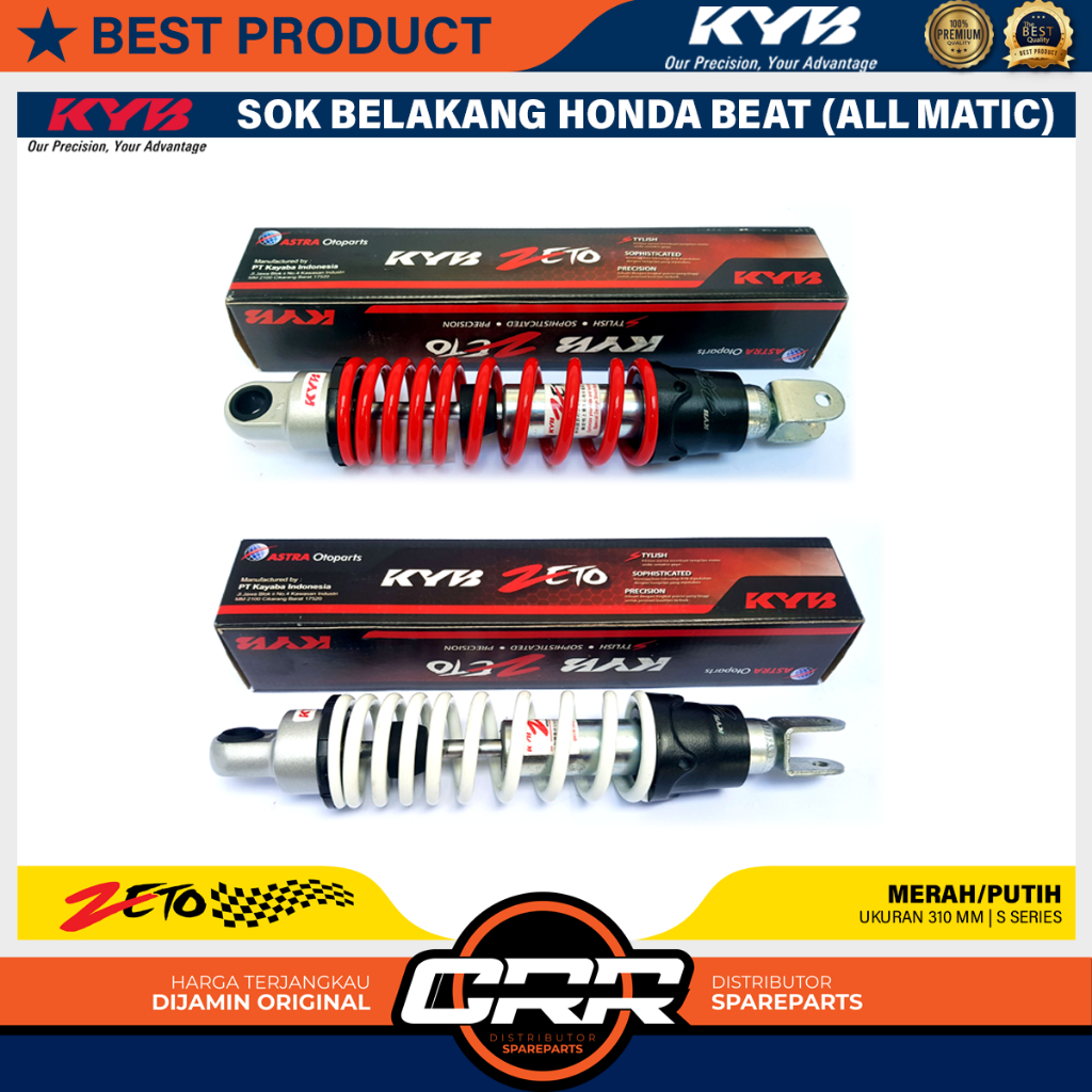 Jual Sok Belakang Kayaba Zeto Scoopy Beat Vario Ukuran 310MM Warna Merah & Putih Shockbreaker ...