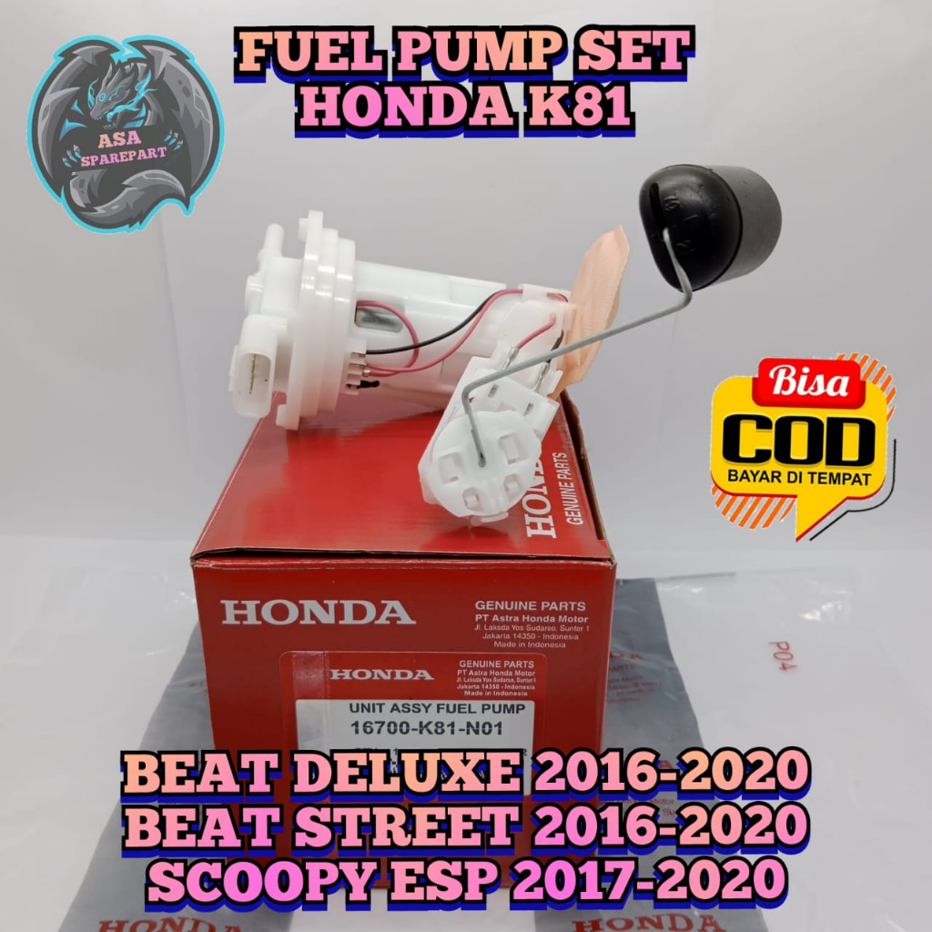 Jual FUEL PUMP ASSY K81 MOTOR HONDA BEAT STREET ESP Stater Halus , BEAT ...