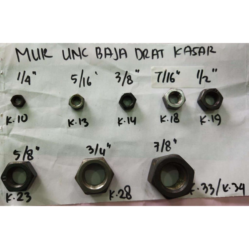 Jual MUR 1 INCH DRAT KASAR KUNCI 41 / MUR INCH BAJA HITAM DRAT KASAR 5/ ...