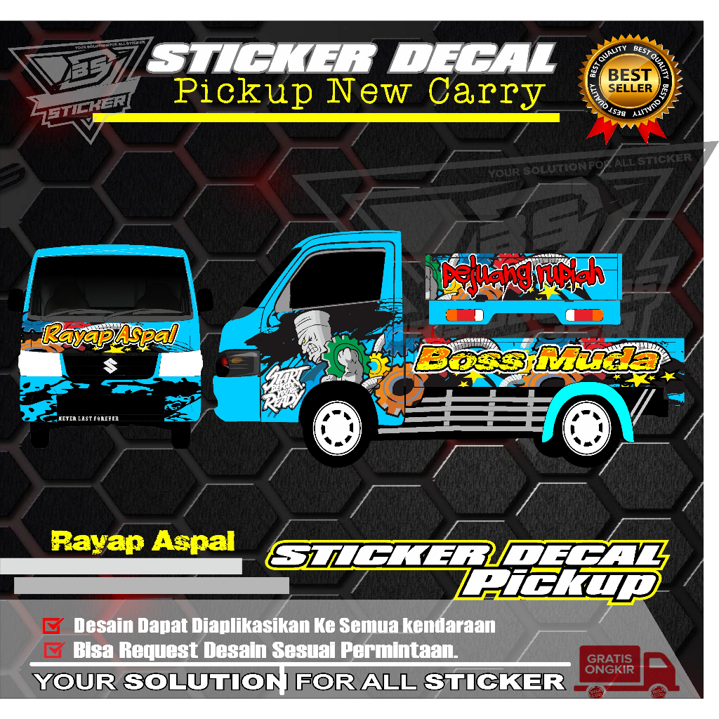 Jual STICKER DECAL PICKUP NEW CARRY/STIKER VARIASI MOBIL PICKUP FULL ...