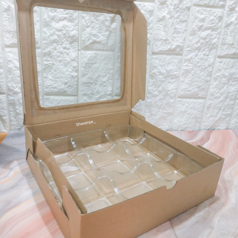 Jual Kotak Box Mika Sekat 9 Pudding Mini Cookies Cake Dus Packaging ...
