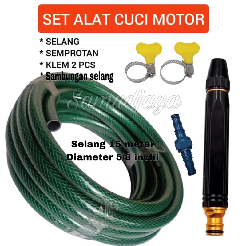 Jual paket selang semprotan dan klem 15 meter 1/2” dan 5/8” | Shopee ...