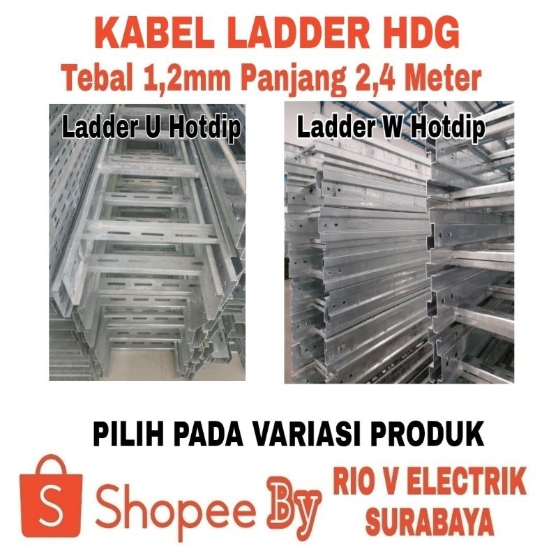 Jual CABLE LADDER U dan W 300X100X2400 1,2mm Galvanis HDG HOTDIP ...