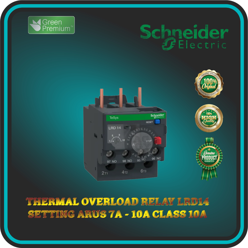 Jual Thermal Overload Relay LRD14 Setting Arus 7A - 10A Class 10 ...