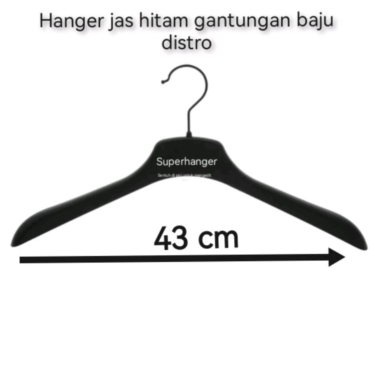 Jual HangerPLASTIK Jas 181 hitam dewasa /Hanger jas hitam/Gantuang baju ...