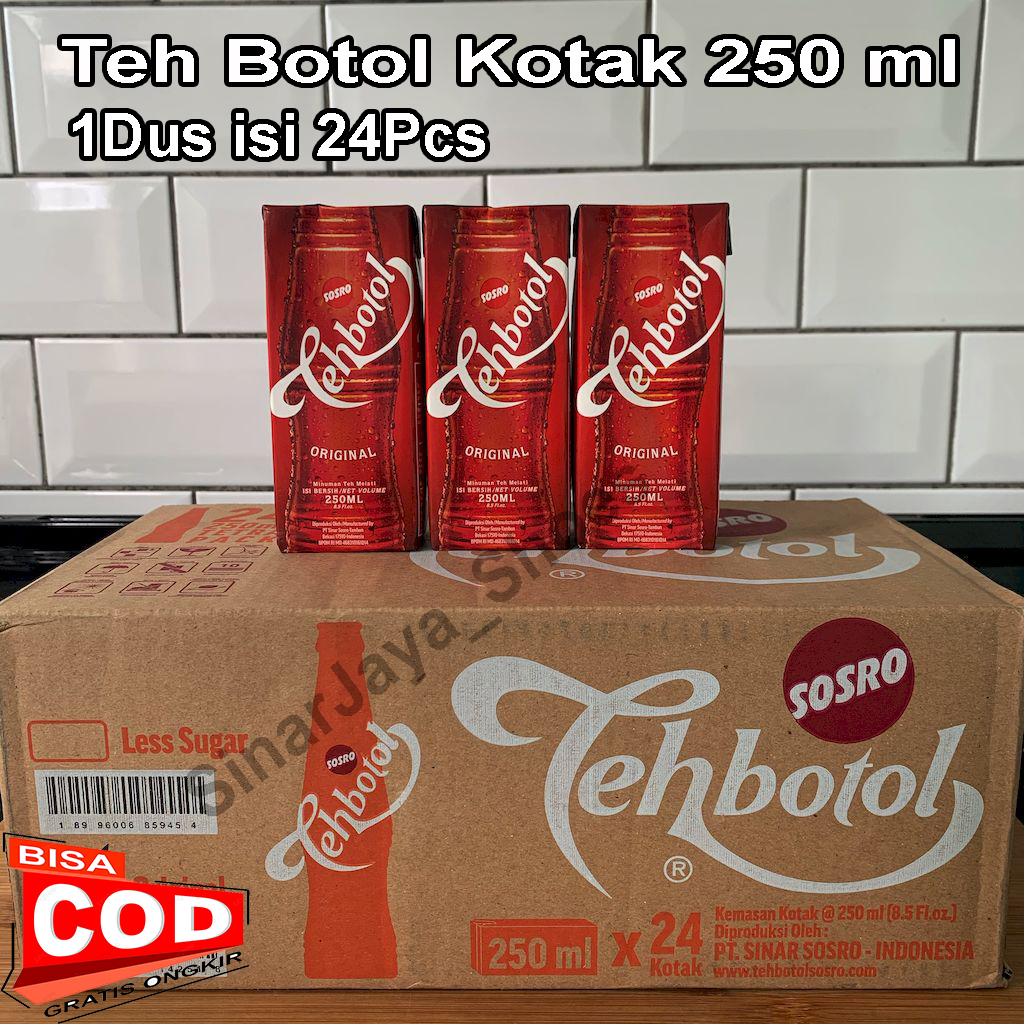 Jual Teh botol Sosro kotak 250 ml Originals isi 24 Pcs | Shopee Indonesia