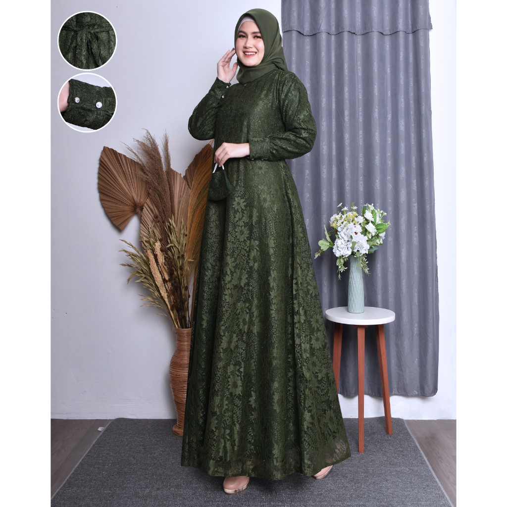 Jual Gamis Burkat Premium Free Masker dan Busui-Baju Seragam Kondangan-Jumbo Dres Pesta Wanita ...
