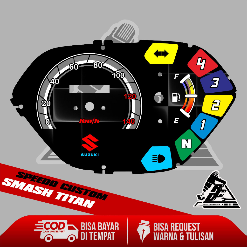 Jual papan speedometer custom smash titan panel spido meter custom ...