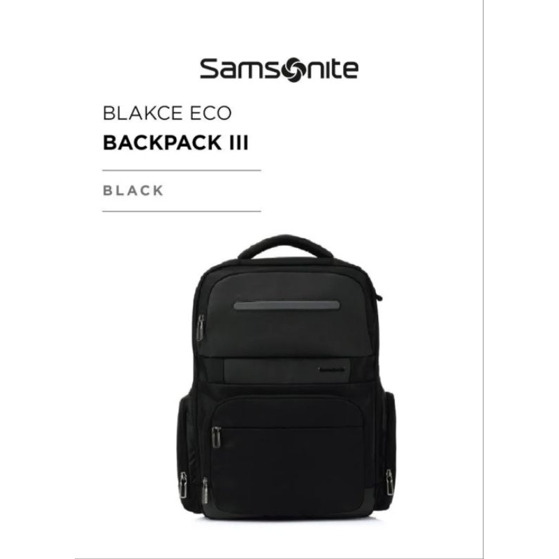 Jual Samsonite Blakce Eco Backpack III TCP - Black | Shopee Indonesia