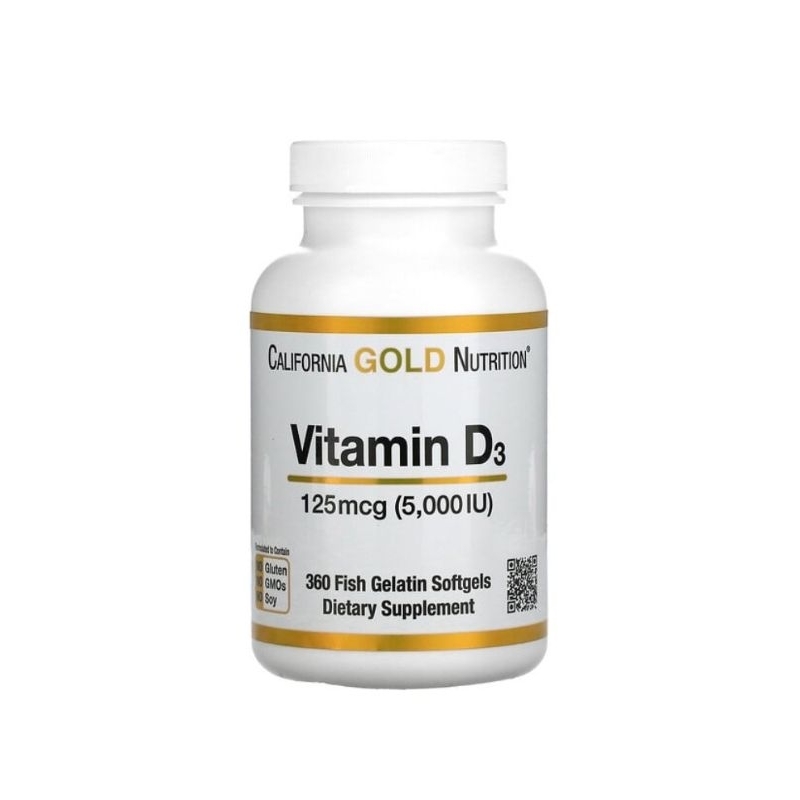 Jual California Gold Nutrition Vitamin D3 125 mcg 5000 IU 360 Fish ...