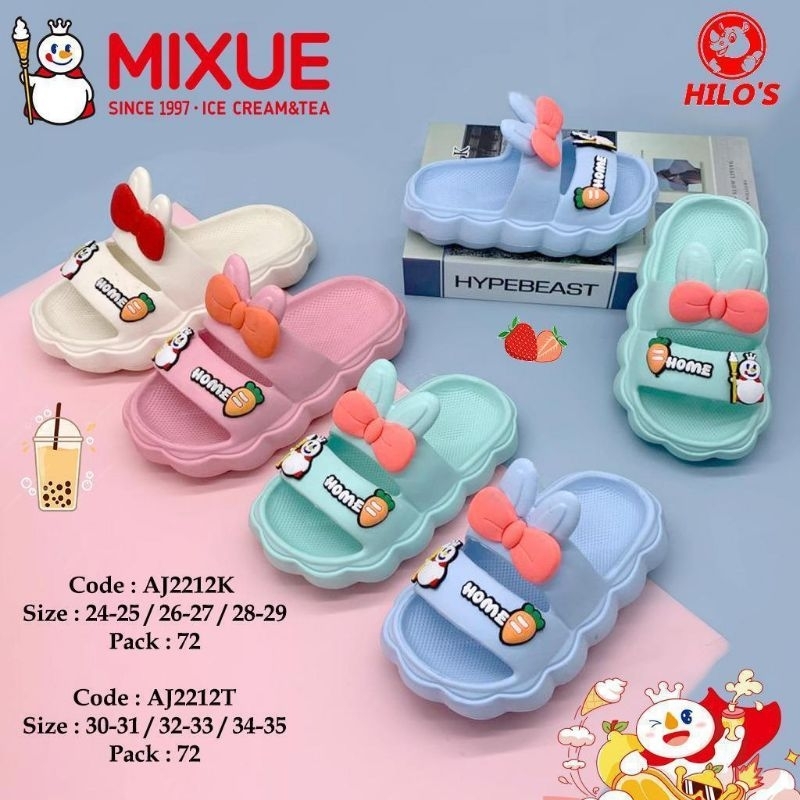 Jual Sandal Selop Anak Mixue Sandal Anak Ban Dua Pita Rabbit Terbaru ...