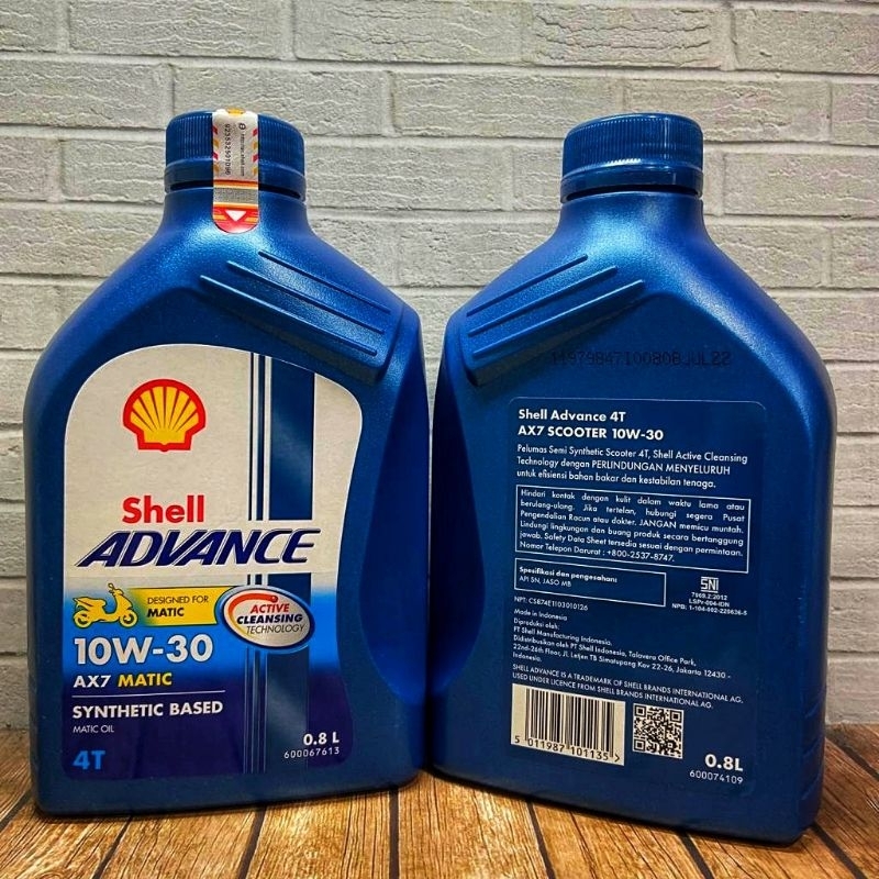 Jual Oli motor Matic Shell Ax7 10w 30 0.8 Liter / Oli shell motor ...