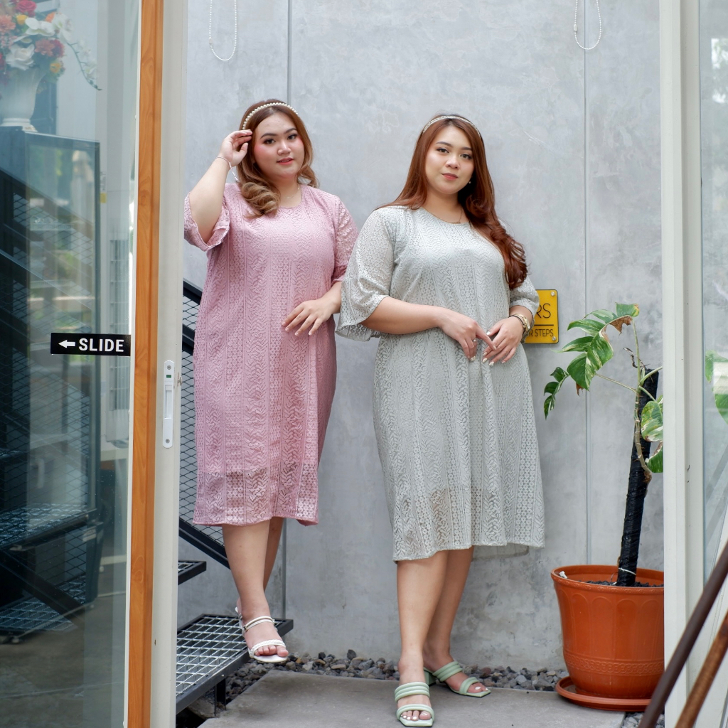 Jual Anna Brocade Dress | bigsize jumbo plussize curvesize baju formal wanita kondangan | Shopee ...