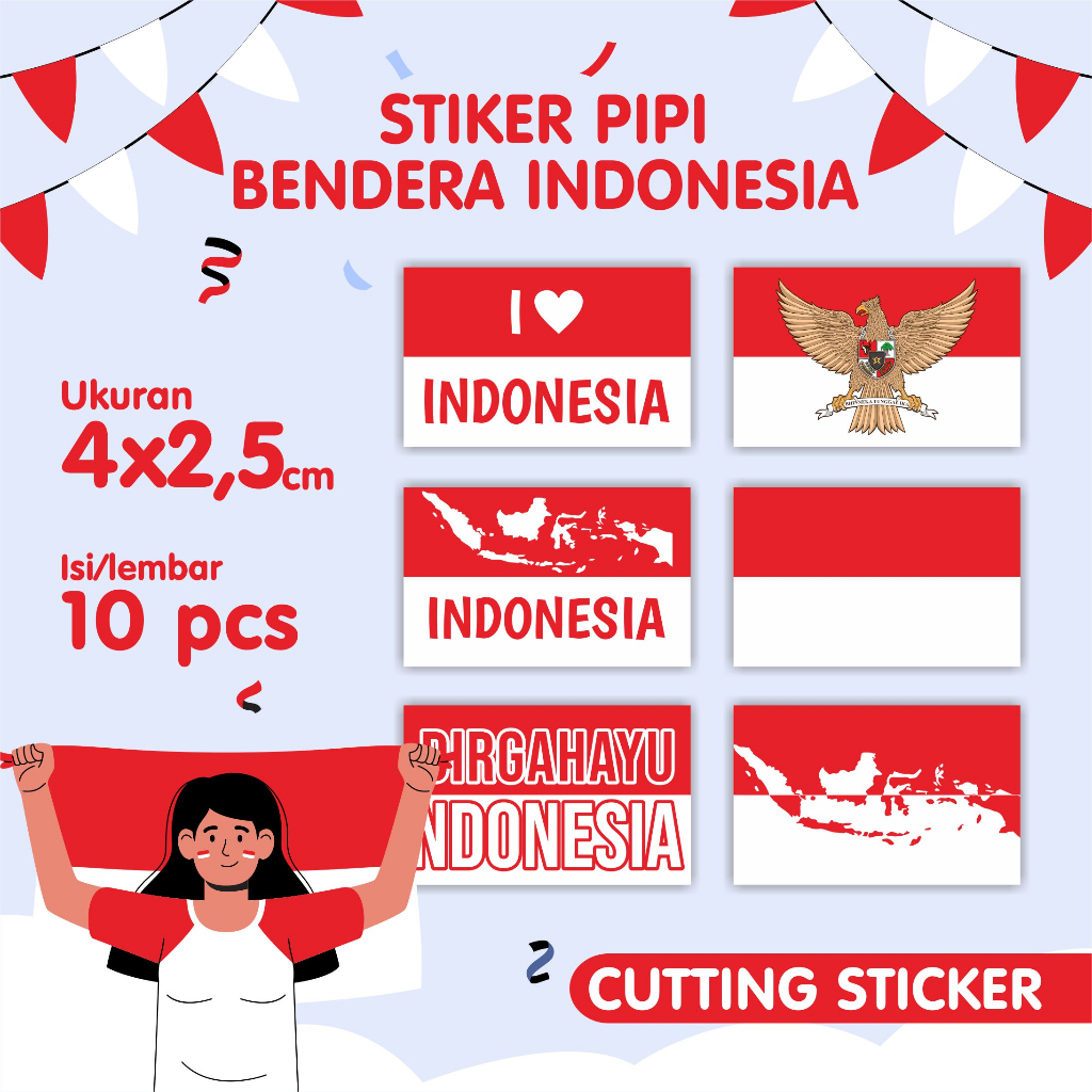 Jual Sticker Pipi Merah Putih - Tempelan Pipi Bendera - indonesia 17 ...