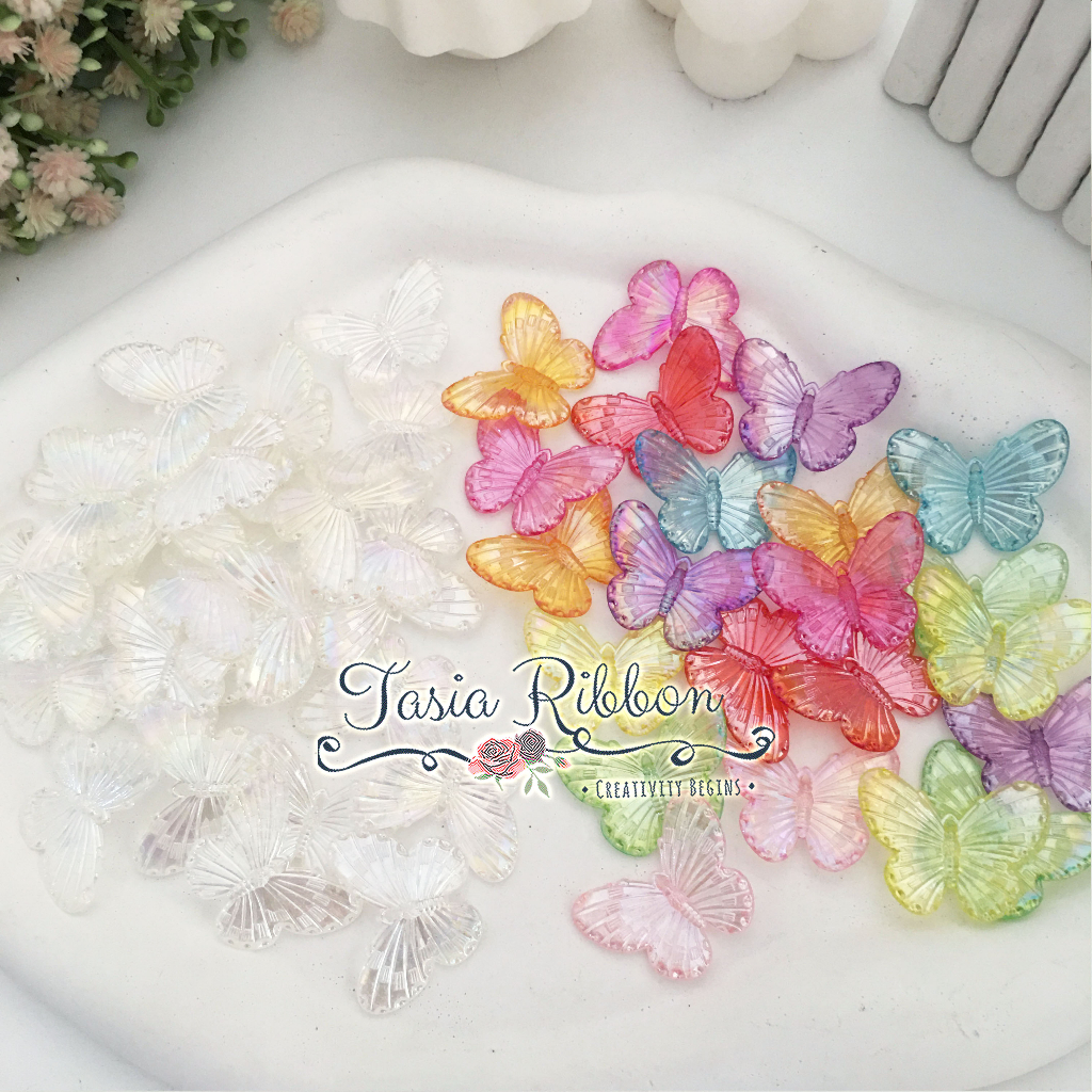 Jual MURAH!! Manik Charm Kupu SMALL MIX AB PEARL [Mote 439] [AA1.MT439 ...