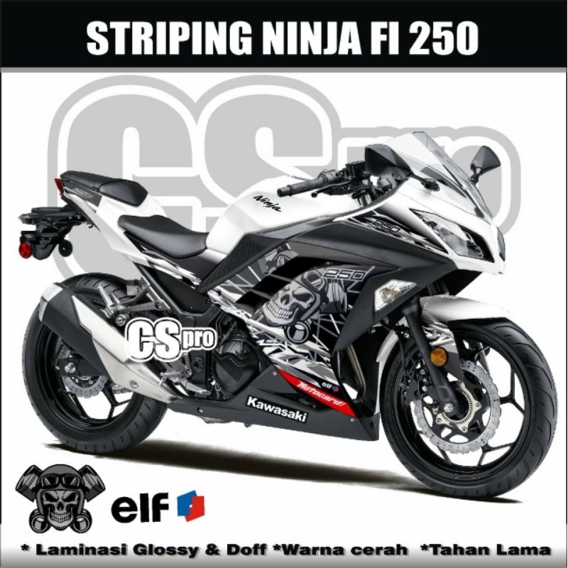 Jual STRIPING NINJA250 FI LAMA / DECAL STIKER SEMIFULL BODY MOTOR NINJA ...