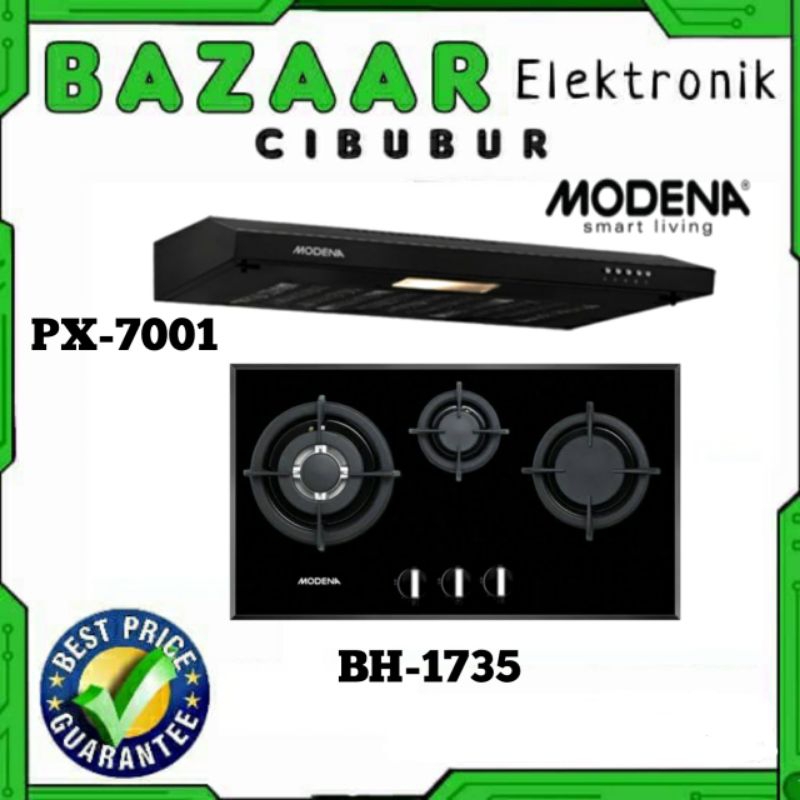 Jual PAKET KOMPOR TANAM MODENA BH 1735 DAN COOKER HOOD PX 7001 | Shopee ...