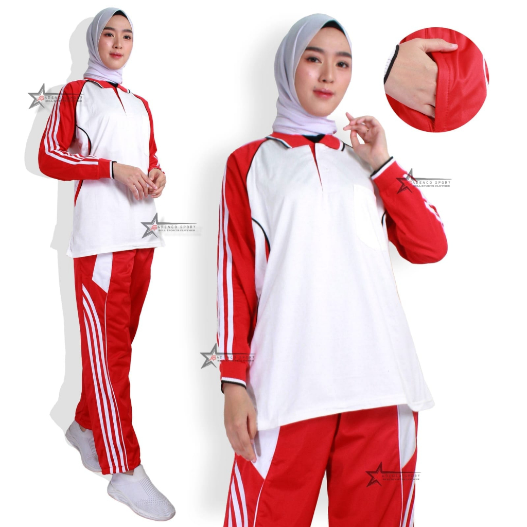 Jual Baju Olahraga Lengan Panjang 1Set / Seragam Koas Training Olahraga Wanita dan Pria /Setelan ...