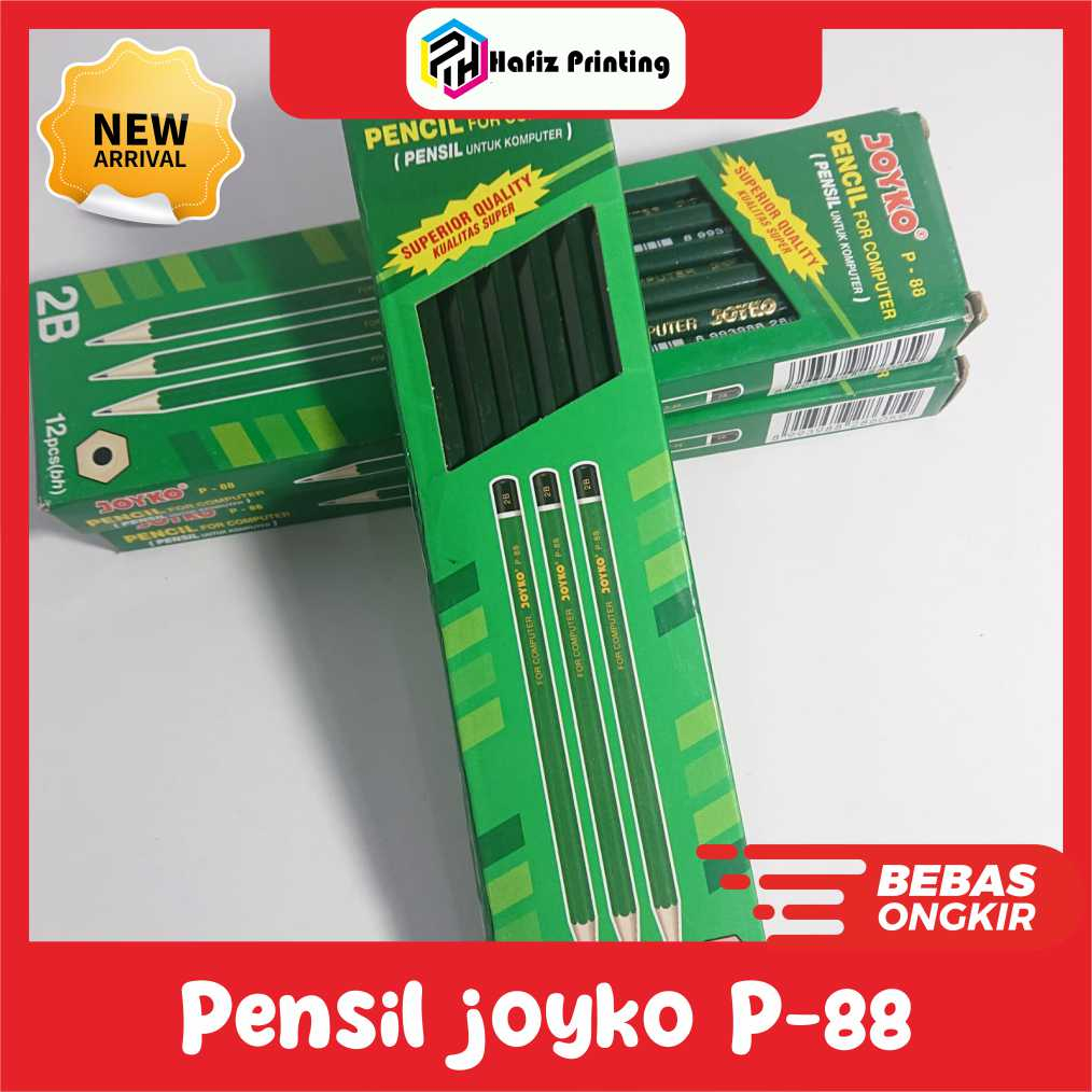 Jual pensil joyko 2B hijau pensil komputer P 88 isi 12 pcs | Shopee ...