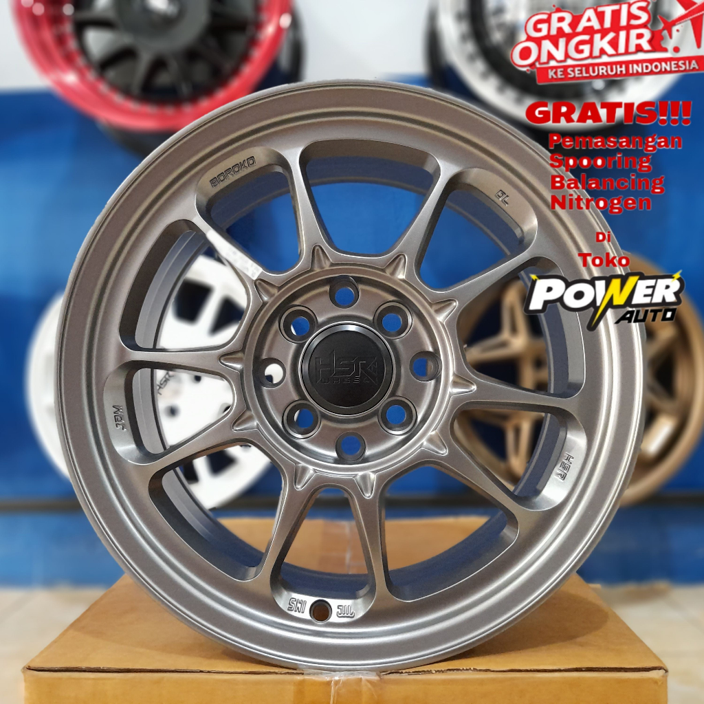 Jual hsr DL R16 hole 4x100-114,3 warna grey terbaru bisa avanza brio ...
