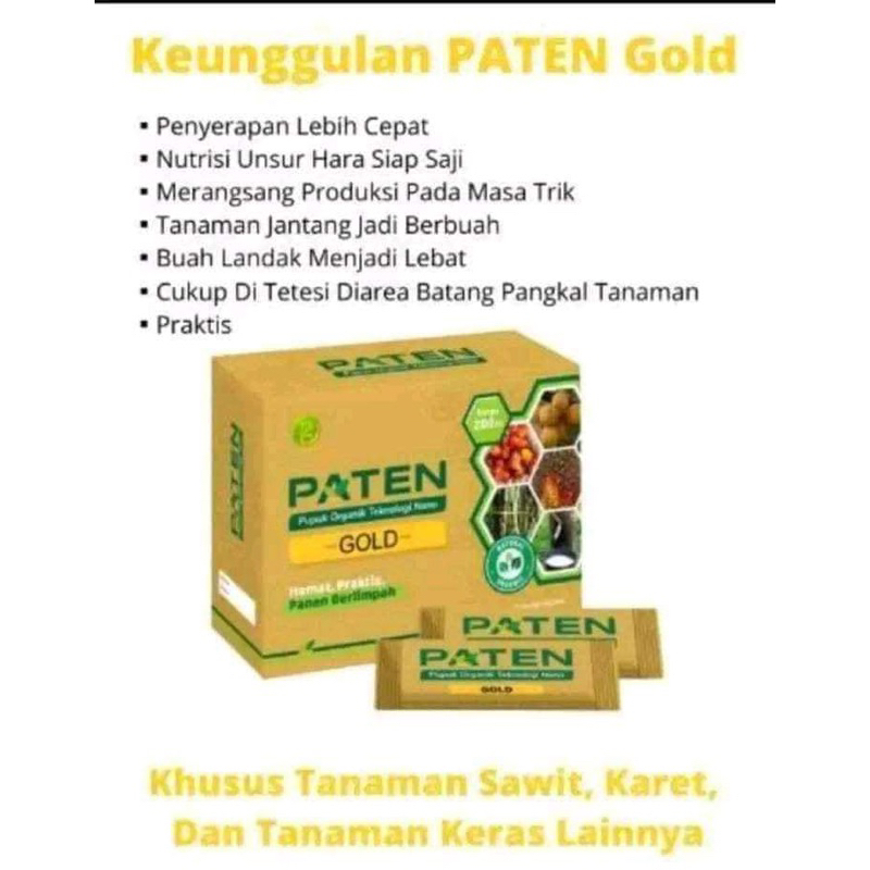 Jual PUPUK ORGANIK PATEN GOLD ISI PER BOX 12bks, 1bks isi 15ml | Shopee ...