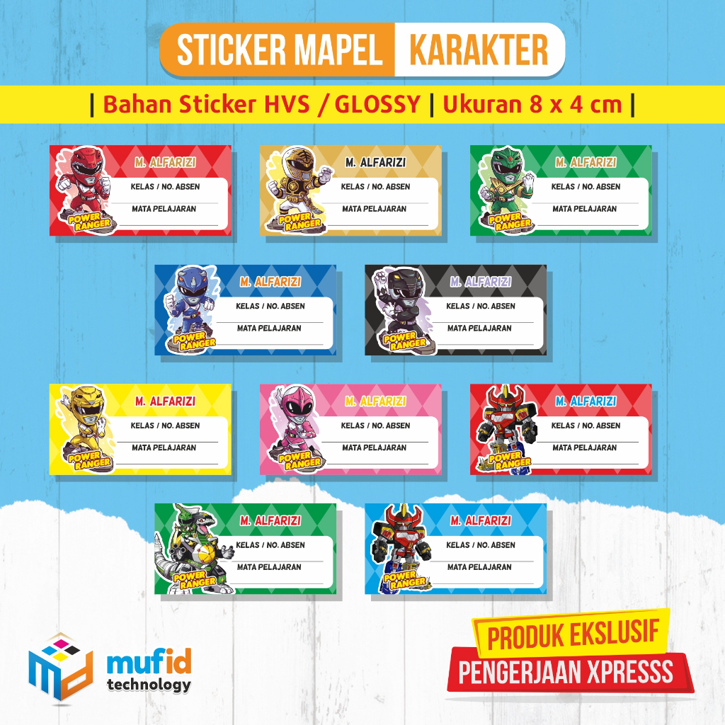 Jual Stiker Label Buku / Mapel Custom RANGER (10 PCS) | Shopee Indonesia