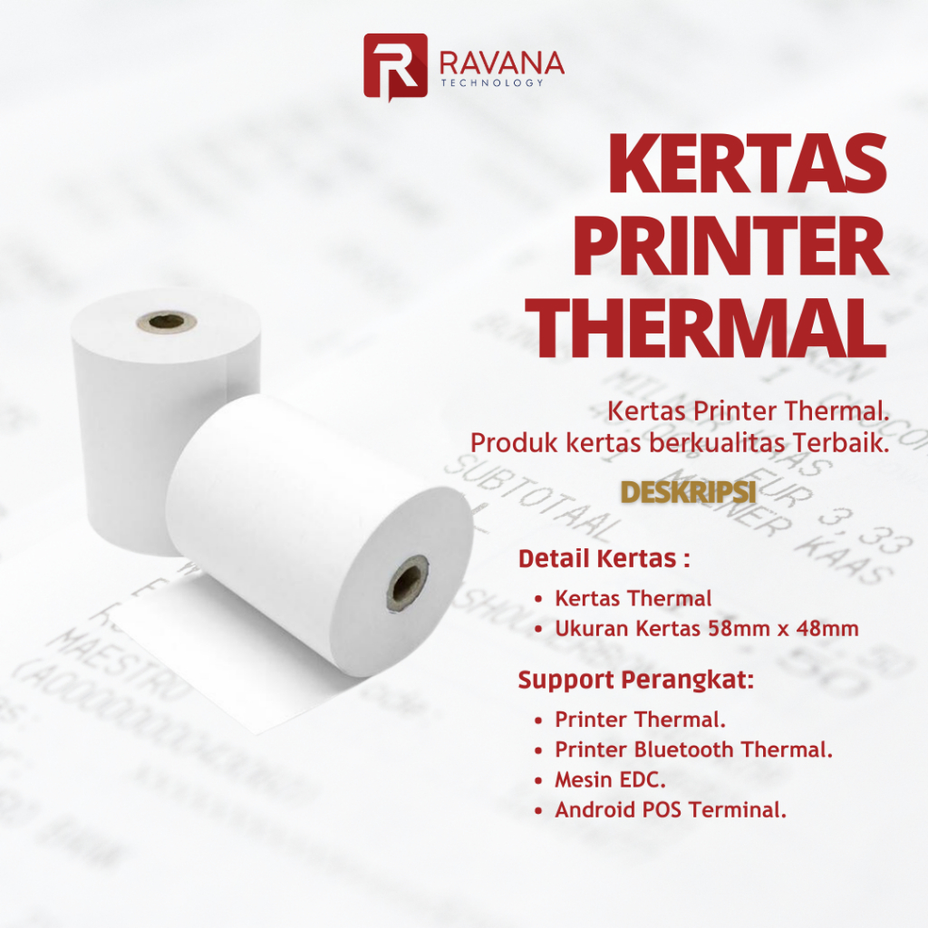 Jual Kertas Printer Thermal Struk Nota Receipt 58mm | Shopee Indonesia