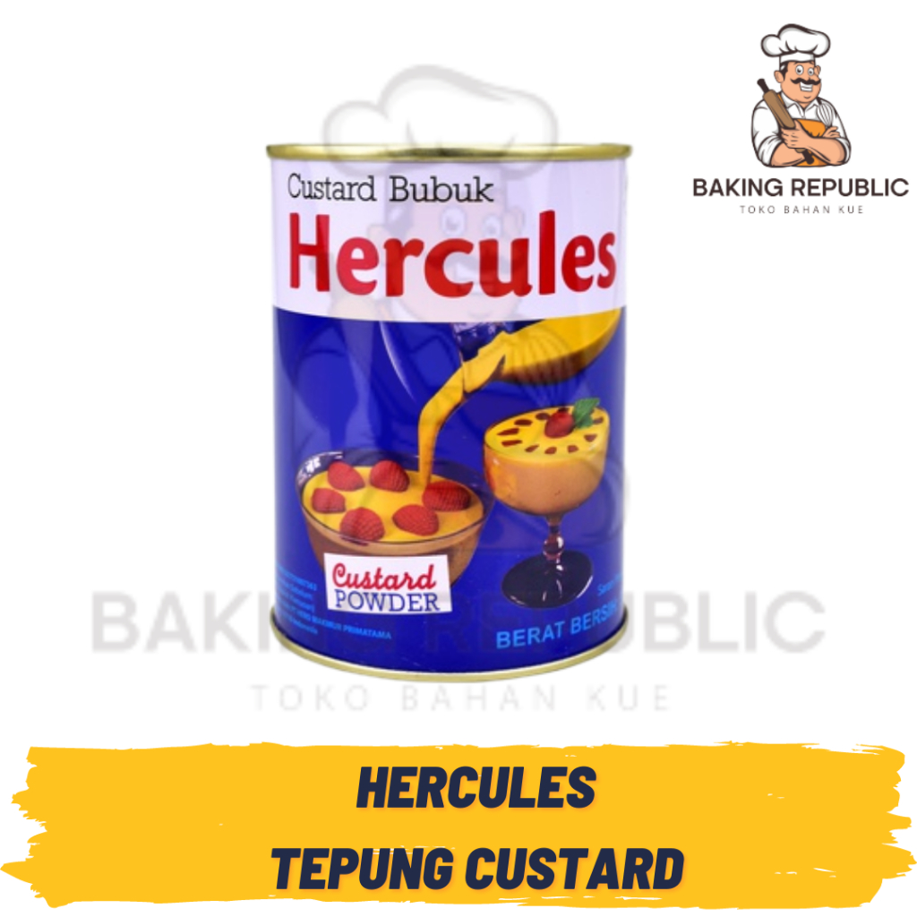 Jual HERCULES | TEPUNG CUSTARD | 300 GRAM | KEMASAN KALENG BIRU ...