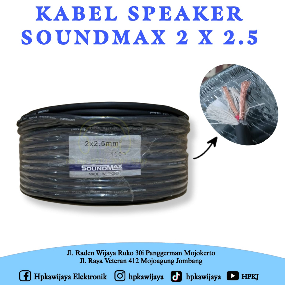 Jual KABEL SPEAKER SOUNDMAX isi 2x2.5 kabel speaker soundmax 225 2 x 2. ...
