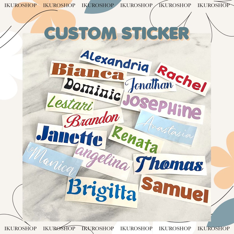 Jual Sticker Nama Vinyl Waterproof Cutting Bebas Custom Request Logo ...