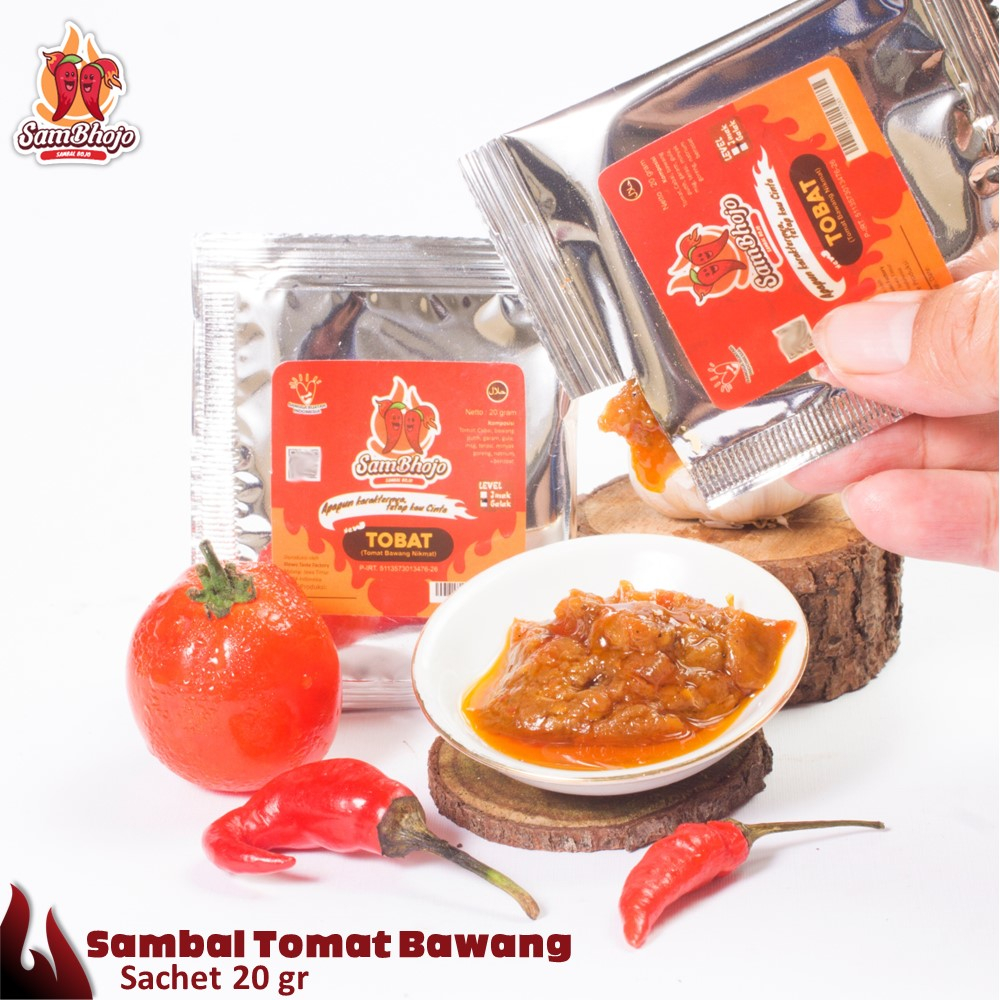 Jual SamBhojo Sambal Tomat Bawang Nikmat (Bojo Tobat) Sambal Sachet 20 gr | Shopee Indonesia