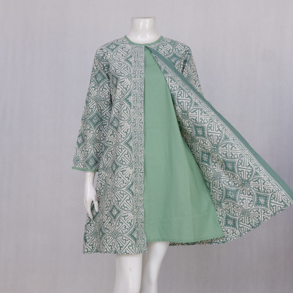 Jual Tunik Piyas Manyala Cap Garutan | Atasan Batik Hijau Sage ...