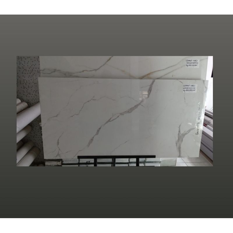 Jual GRANIT 60x120 niro GCO 01 lantai rumah white marble putih marmer ...