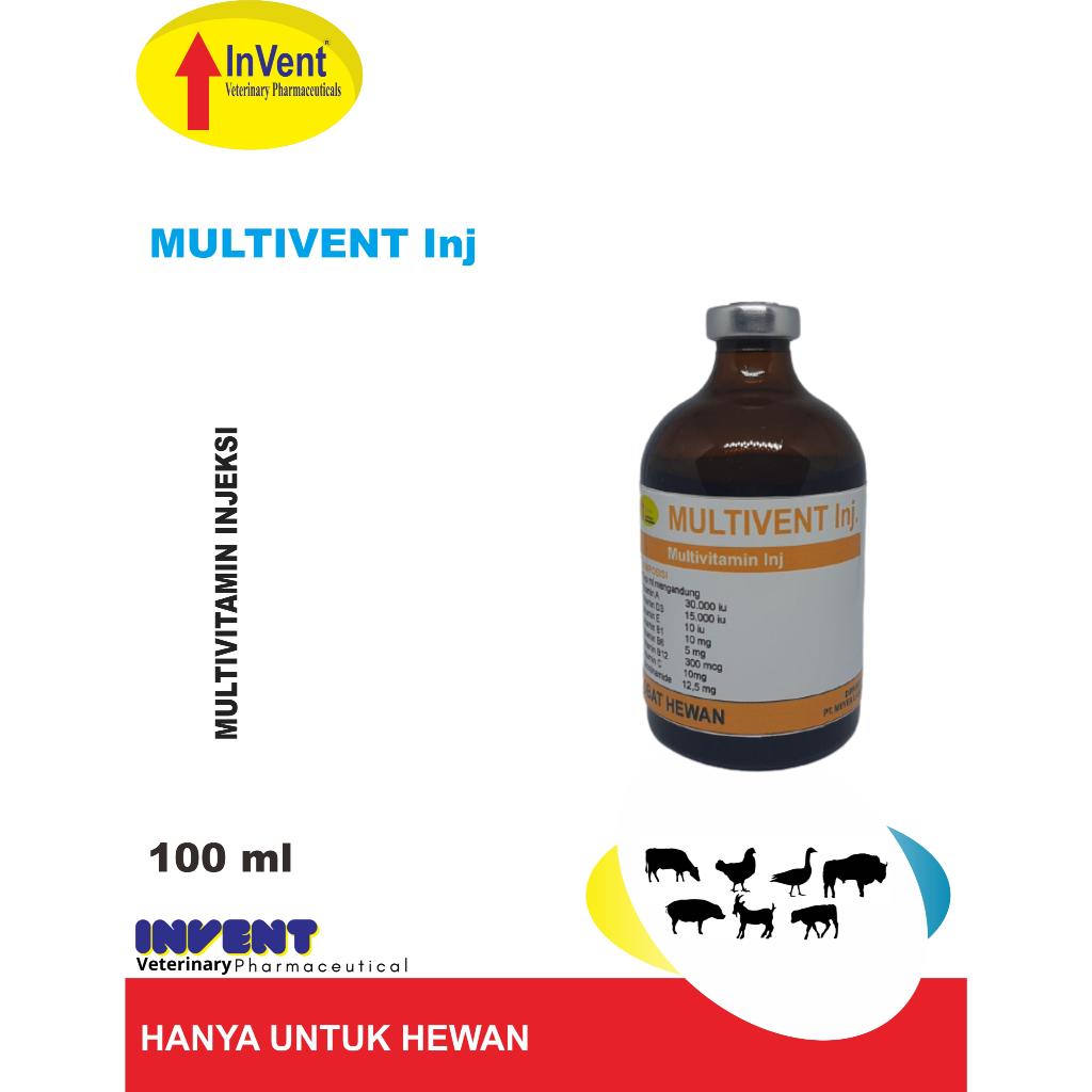 Jual Obat Hewan MULTIVENT Inj 100 ml Invent - Multivitamin | Shopee ...