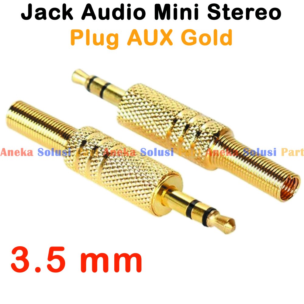 Jual Jack Audio Mini Stereo 3.5mm Plug Aux 3.5 mm 3 Pole Warna Gold ...
