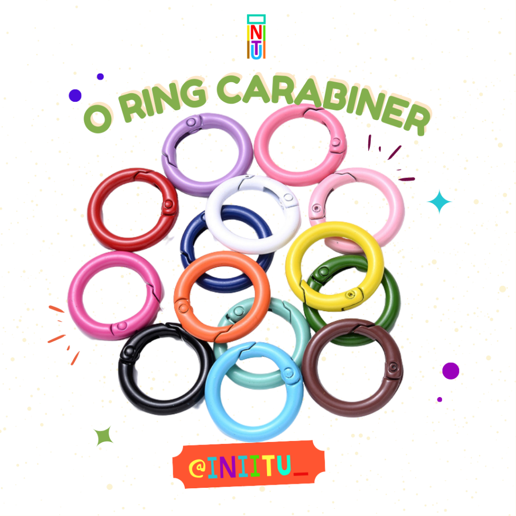 Jual [O Ring Carabiner] Colored Ring Metal Tebal 25MM Alloy Split kait ...