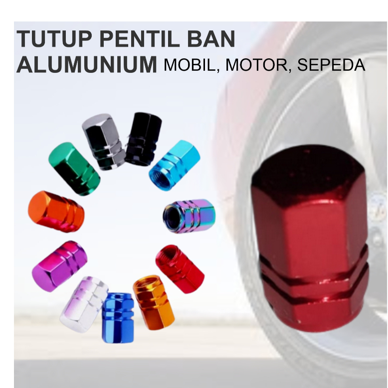Jual TUTUP PENTIL BAN ALUMUNIUM MOTOR, MOBIL, SEPEDA (Tire Valve Cap ...