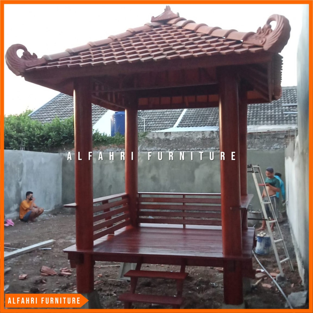 Jual Gazebo Kayu Minimalis 2x2 Meter | Saung Gasebo Taman Rumah Atap ...