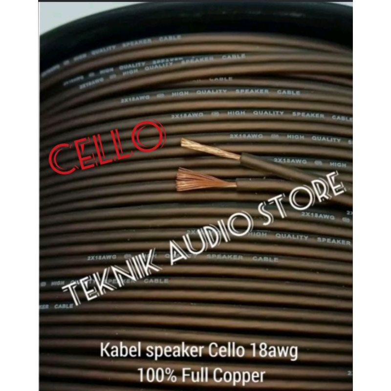 Jual Kabel/Cable Speaker Midbass-Midrange-Tweeter CELLO 18AWG 100% FULL ...