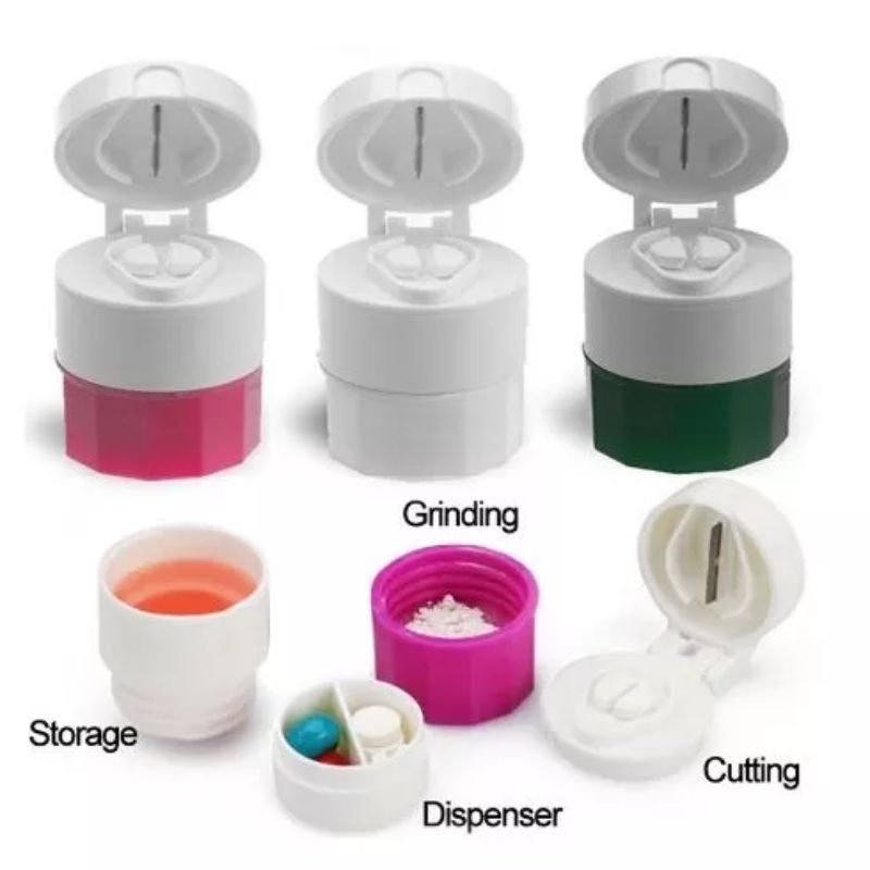 Jual 4 in 1 Pill - Alat Pemotong, Penumbuk, penyimpanan Obat | Shopee ...