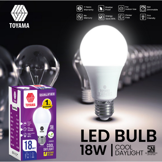 Jual Lampu LED Toyama 18W Lampu led rumah Led Bulb 240V 6500K Putih ...