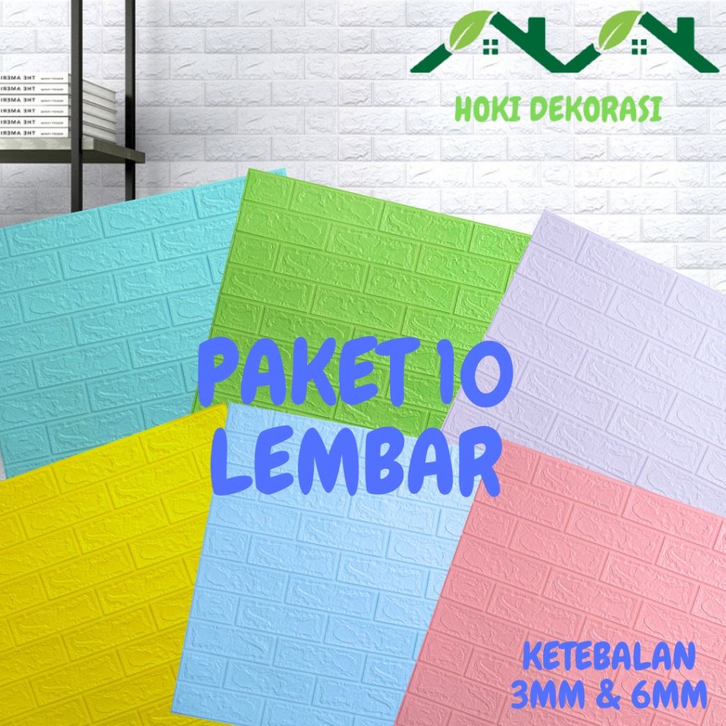 Jual PROMO!! PAKET 10 LEMBAR Wallpaper Sticker 3D Foam - Wallfoam Motif ...