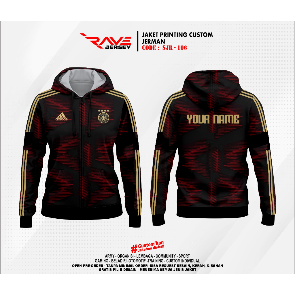Jual JAKET JERMAN SPECIAL EDITION WORLD CUP QATAR 2022 FULL PRINTING ...