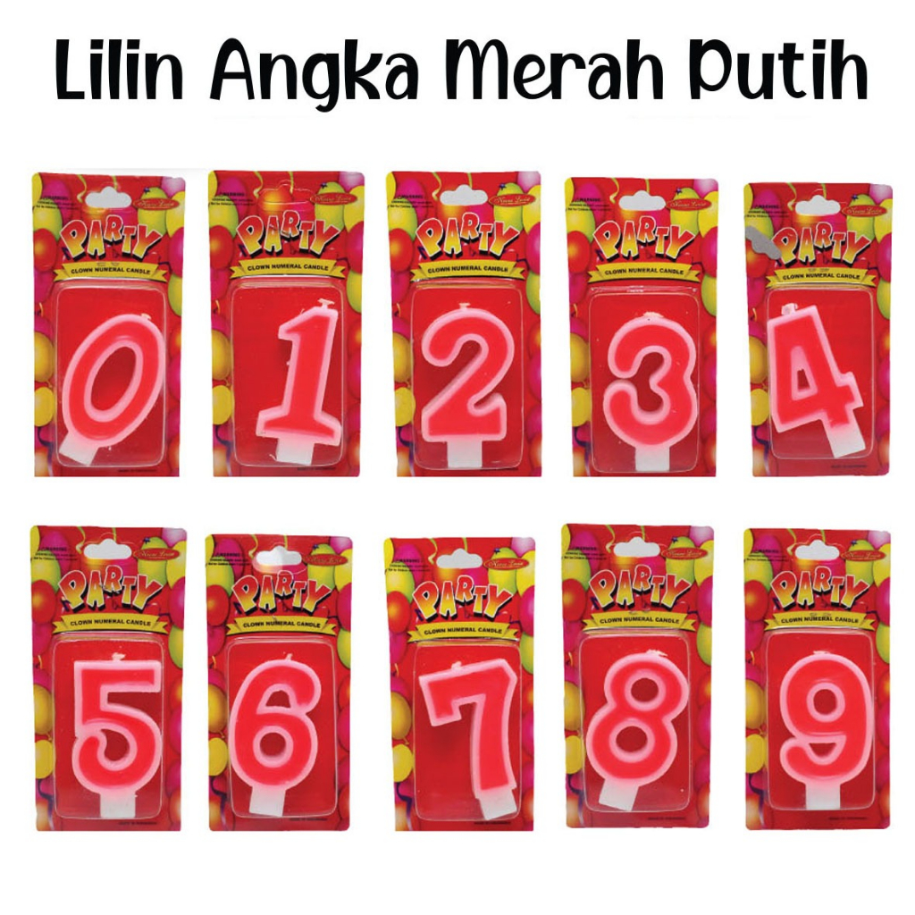 Jual Lilin Angka Merah Putih | Lilin Ulang Tahun | Shopee Indonesia